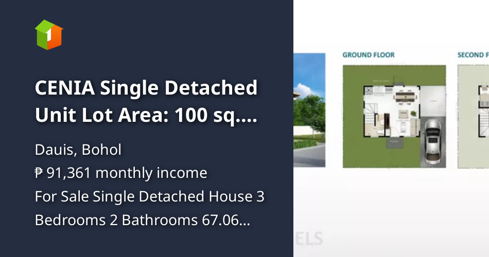 CENIA Single Detached Unit Lot Area: 100 sq.m For Sale in Dauis Bohol ...