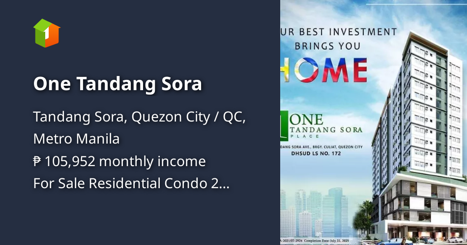 One Tandang Sora [Condos 🏙️] (December 2021) in Tandang Sora, Quezon ...