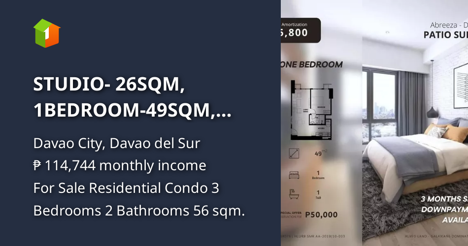 STUDIO- 26SQM, 1BEDROOM-49SQM, 2BEDROOM 82-87SQM, 3BEDROOM 110-216SQM ...