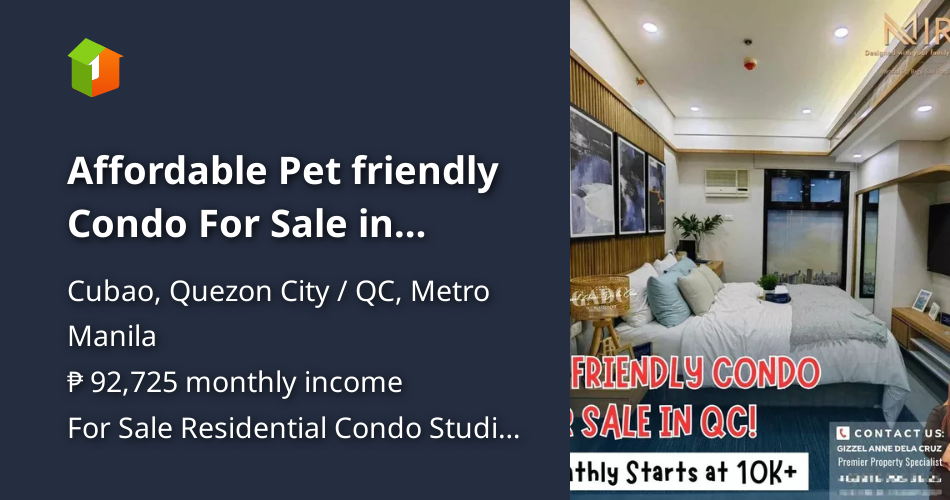 Affordable Pet friendly Condo For Sale in Quezon City near Gateway Mall ...