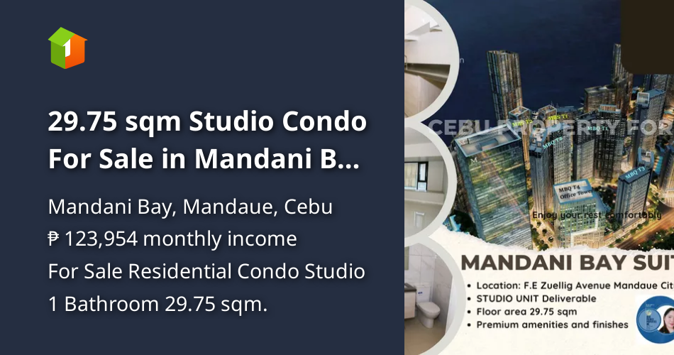 29.75 sqm Studio Condo For Sale in Mandani Bay Mandaue Cebu [Condo 🏙️ ...