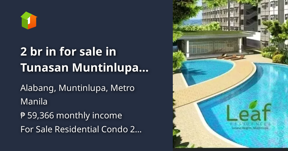 2 br in for sale in Tunasan Muntinlupa City by SMDC Leaf Residences ...