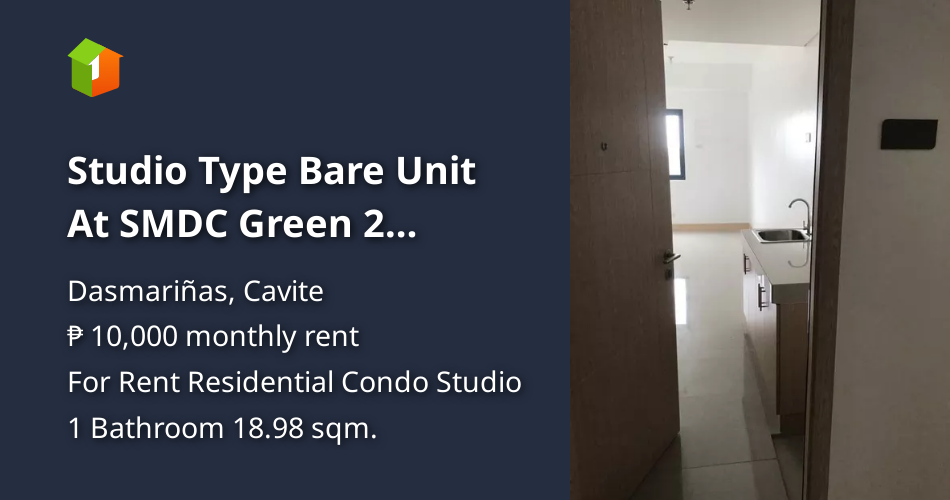 Studio Type Bare Unit At SMDC Green 2 Residences For Lease [Condos 🏙️ ...