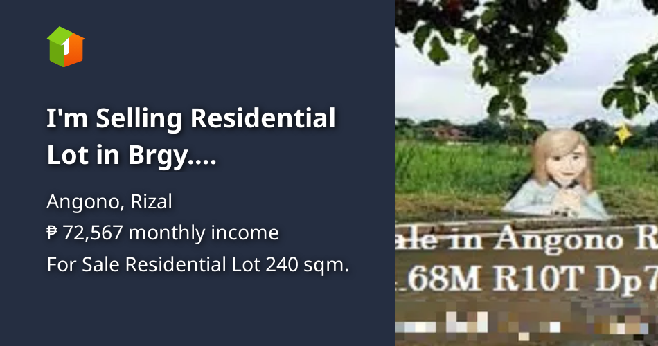 I'm Selling Residential Lot in Brgy. Kalayaan,Angono Rizal 240sqm. 4.68M R10T Dp77T/mo1yr 58T ...