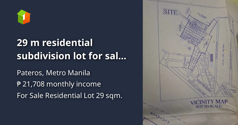 29 m residential subdivision lot for sale in Pateros [Lots 🚜] (February ...