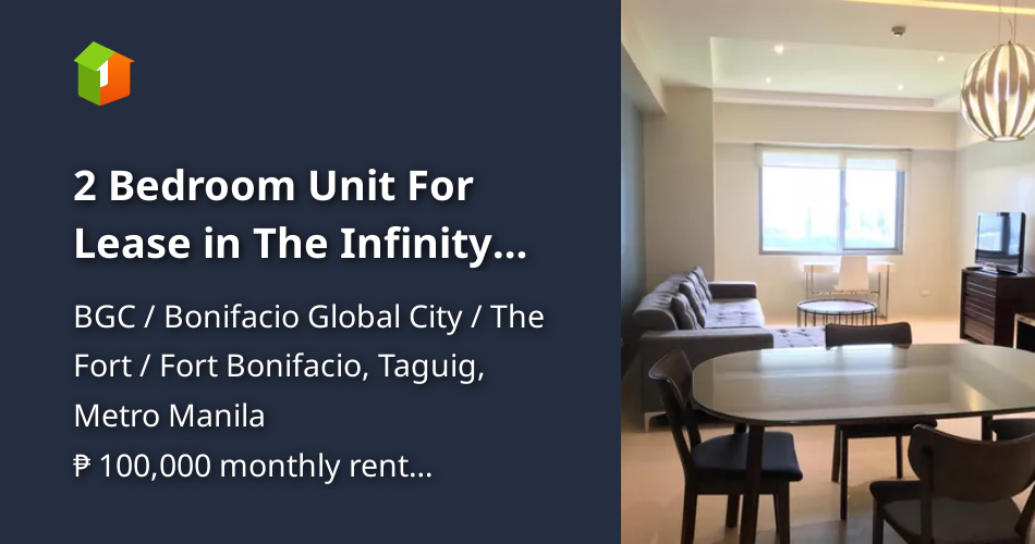2 Bedroom Unit For Lease in The Infinity BGC Taguig City [Condos 🏙️ ...