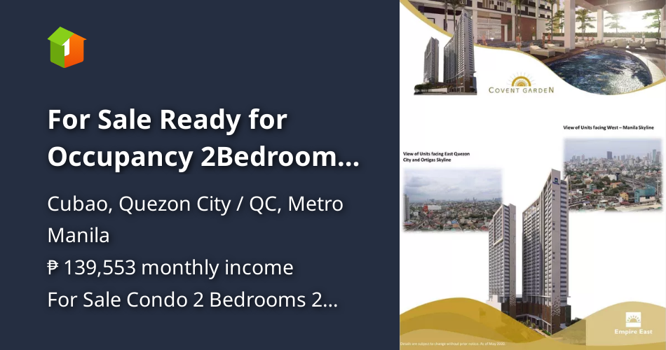 For Sale Ready for Occupancy 2Bedrooms Condo Rent to Own in Covent ...