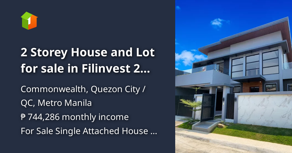 2 Storey House and Lot for sale in Filinvest 2 Batasan Hills near Commonwealth Quezon City ...