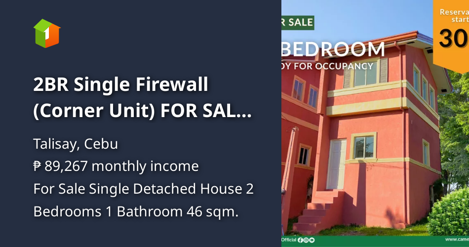 2BR Single Firewall (Corner Unit) FOR SALE in Talisay [Houses and Lots ...