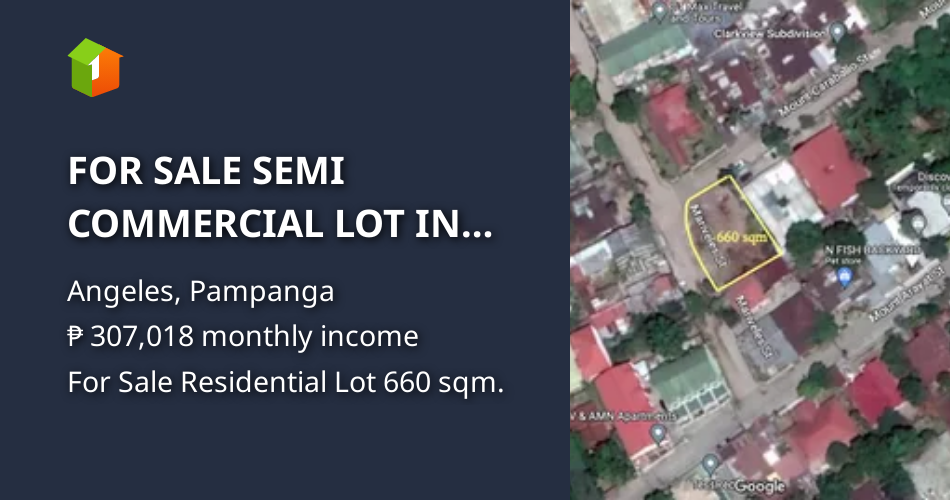 FOR SALE SEMI COMMERCIAL LOT IN ANGELES CITY NEAR CLARK IDEAL FOR CONDO ...