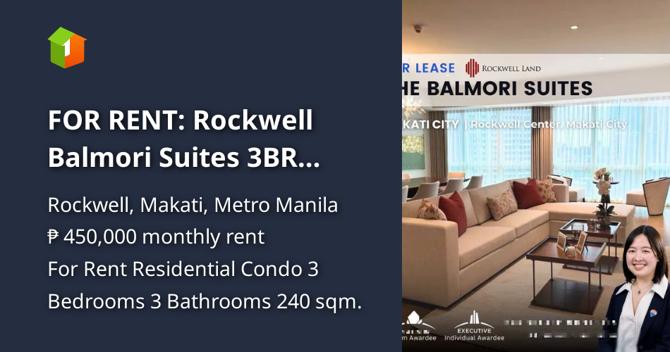FOR RENT: Rockwell Balmori Suites 3BR Condo Unit (Direct Tenants Only ...