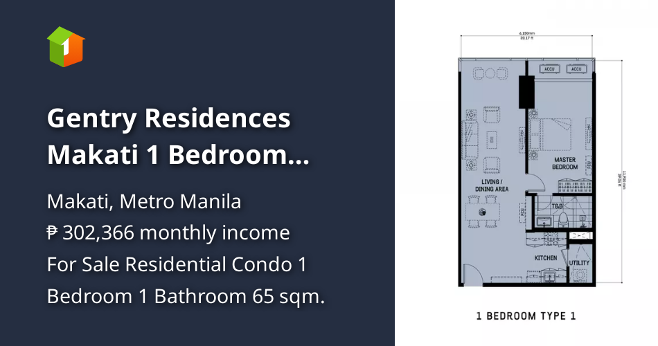 Gentry Residences Makati 1 Bedroom w/parking [Condos 🏙️] (January 2025 ...