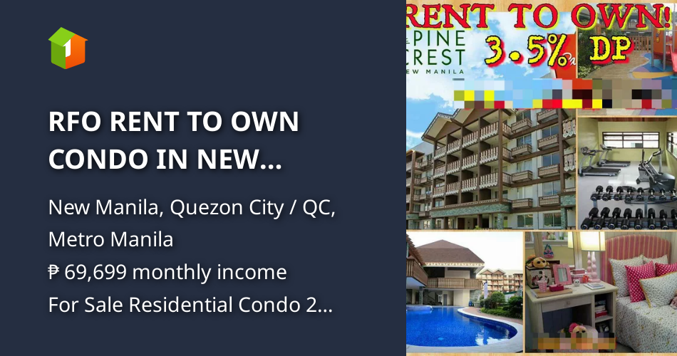 RFO RENT TO OWN CONDO IN NEW MANILA QC STA.PAUL QC ROB MAGNOLIA LRT2 ...