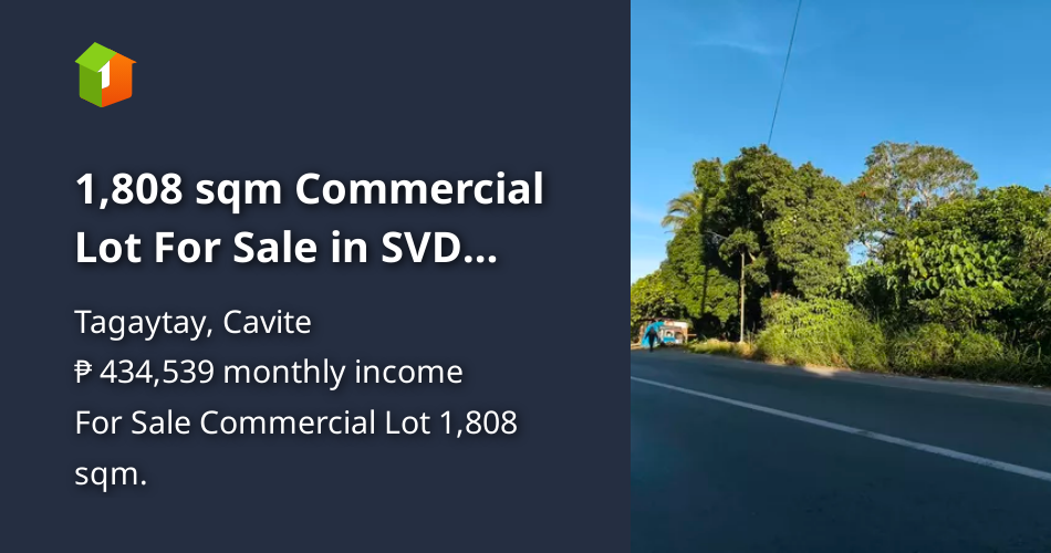1,808 sqm Commercial Lot For Sale in SVD Road Tagaytay Cavite [Lots 🚜 ...