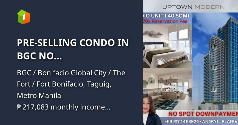 PRE-SELLING CONDO IN BGC NO DOWNPAYMENT UPTOWN MODERN [Condos 🏙️ ...