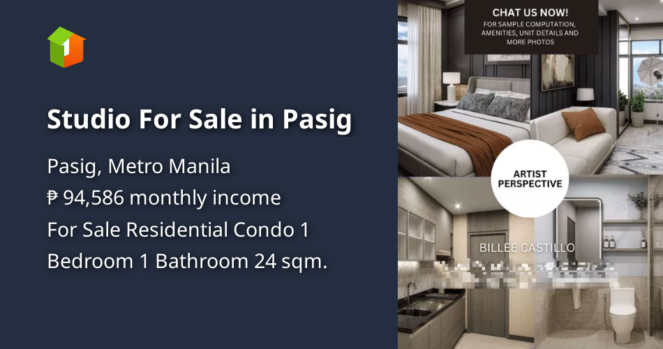 Studio For Sale in Pasig [Condos 🏙️] (March 2023) in Pasig, Metro ...