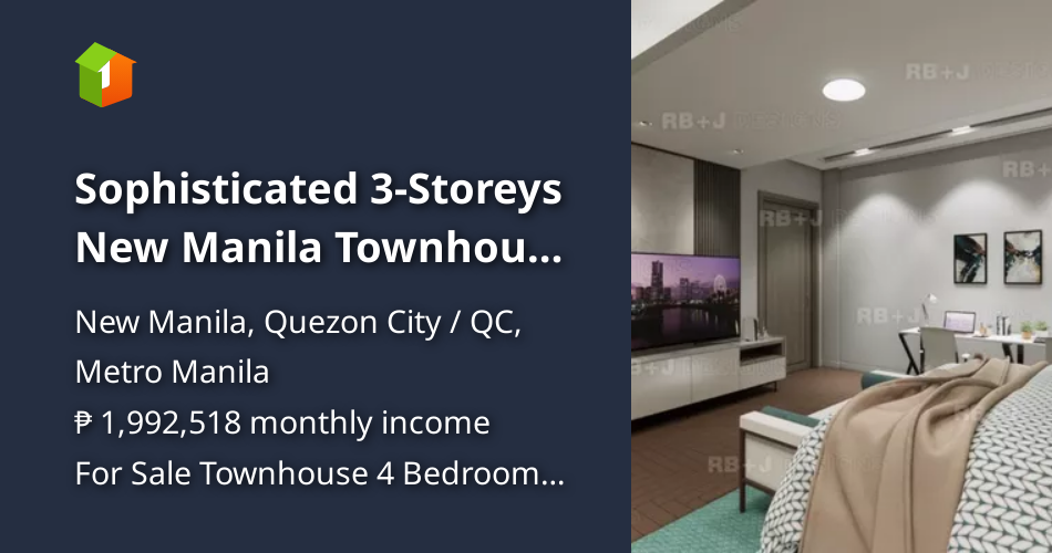 Sophisticated 3-Storeys New Manila Townhouse For Sale in Quezon City ...