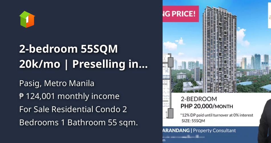 2-bedroom 55SQM 20k/mo | Preselling in Pasig near Ortigas [Condos 🏙️ ...