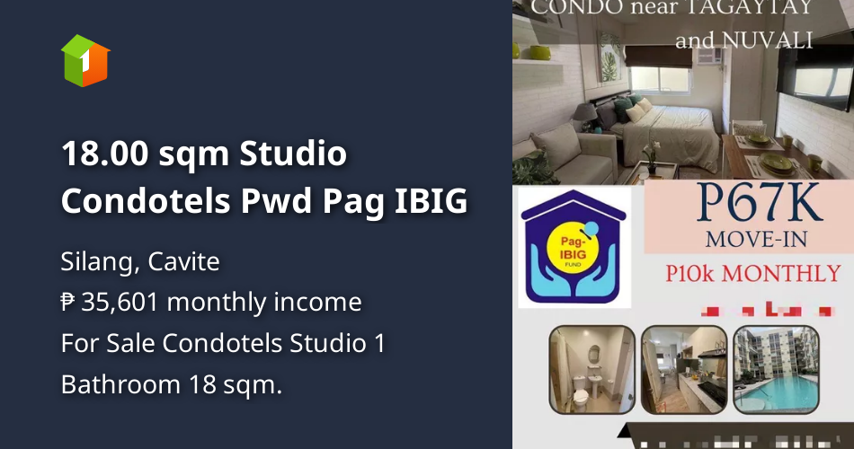 18.00 sqm Studio Condotels Pwd Pag IBIG [Condos 🏙️] (August 2025) in ...