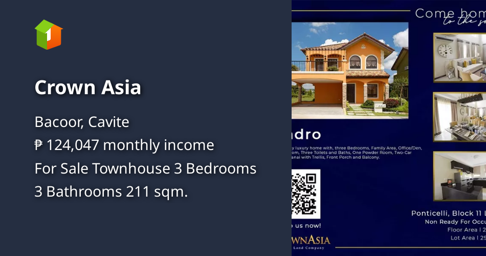 Crown Asia [Houses and Lots 🏘️] (February 2023) in Bacoor, Cavite for sale