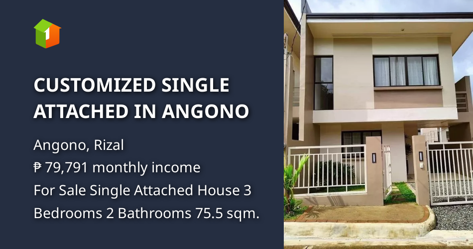CUSTOMIZED SINGLE ATTACHED IN ANGONO [Houses and Lots 🏘️] (December ...