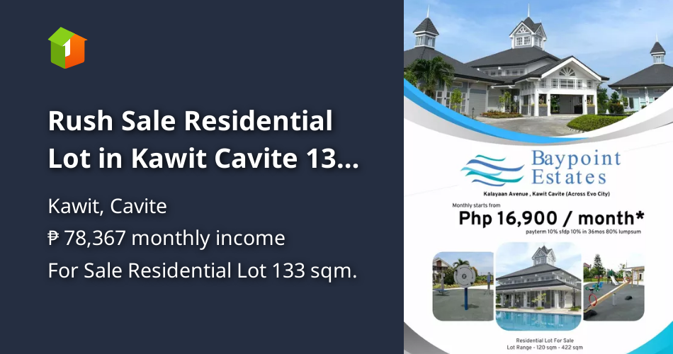 Rush Sale Residential Lot in Kawit Cavite 133 SQM beside Evo City and ...