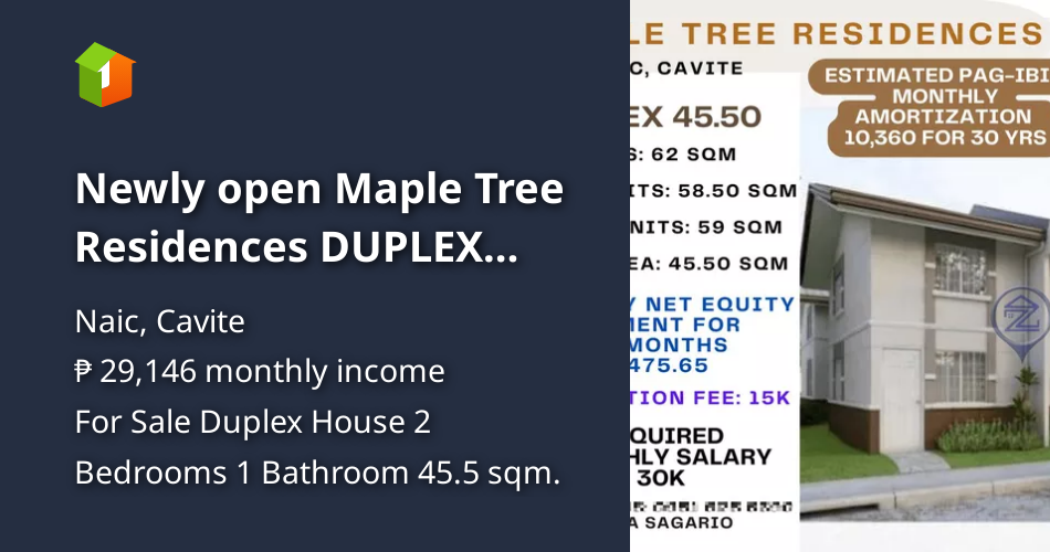 Newly open Maple Tree Residences DUPLEX 45.5 Pre-selling [Houses and ...