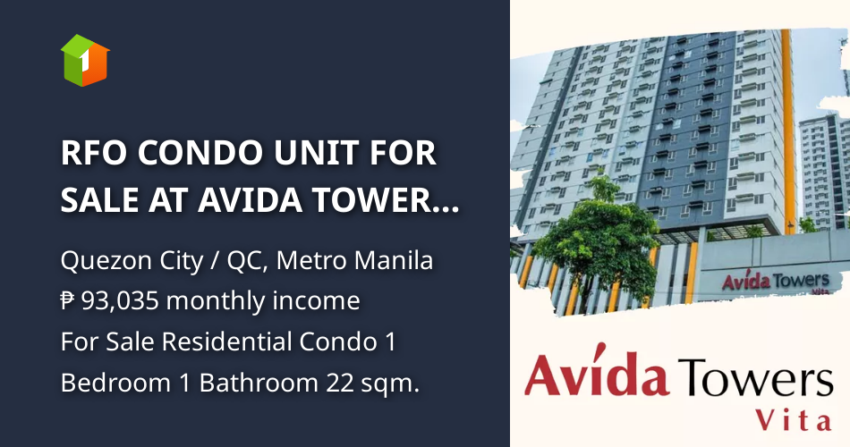 RFO CONDO UNIT FOR SALE AT AVIDA TOWERS VITA [Condos 🏙️] (October 2023 ...