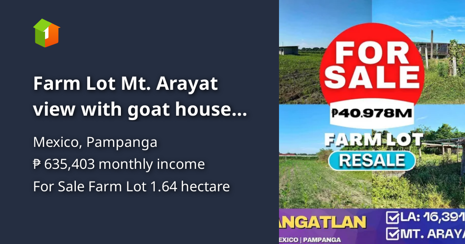 Farm Lot Mt. Arayat view with goat house for Sale in Pangatlan Mexico ...