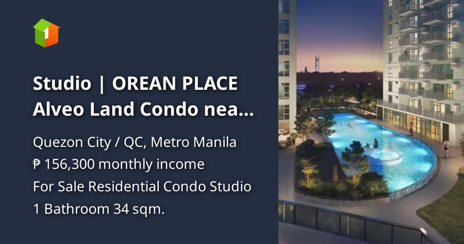 Studio | OREAN PLACE Alveo Land Condo near Trinoma Seda Hotel in QC ...