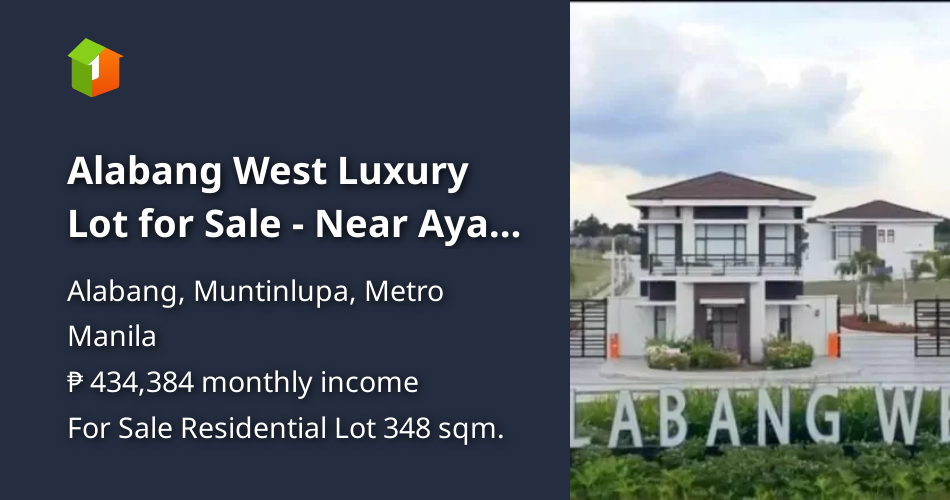 Alabang West Luxury Lot for Sale - Near Ayala Alabang, 21.8 KM from ...