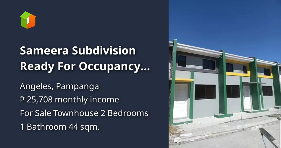Sameera Subdivision Ready For Occupancy Townhouse in Angeles Pampanga ...