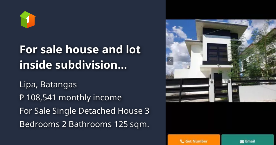 For sale house and lot inside subdivision banay banay lipa city ...