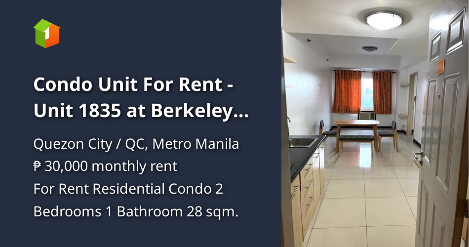 Condo Unit For Rent - Unit 1835 at Berkeley Residences [Condos 🏙️ ...