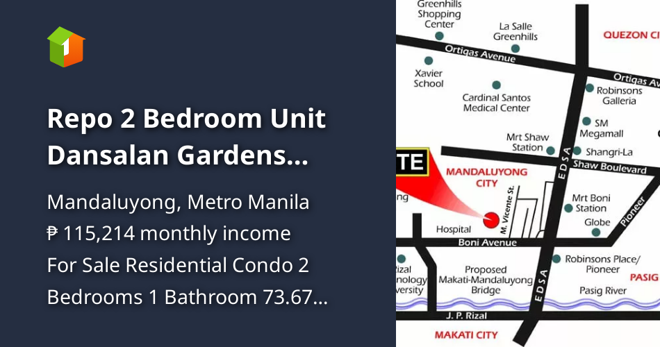 Repo 2 Bedroom Unit Dansalan Gardens Mandaluyong City [Condos 🏙️ ...