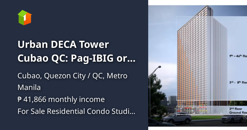 Urban DECA Tower Cubao QC: Pag-IBIG or Bank Financing Affordable Easy ...