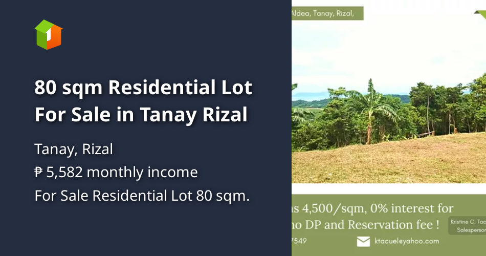 80 sqm Residential Lot For Sale in Tanay Rizal [Lots 🚜] (July 2022) in ...