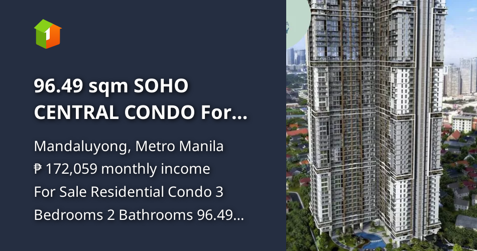 96.49 sqm SOHO CENTRAL CONDO For Sale in Mandaluyong Metro Manila [Condos 🏙️] (July 2025) in ...