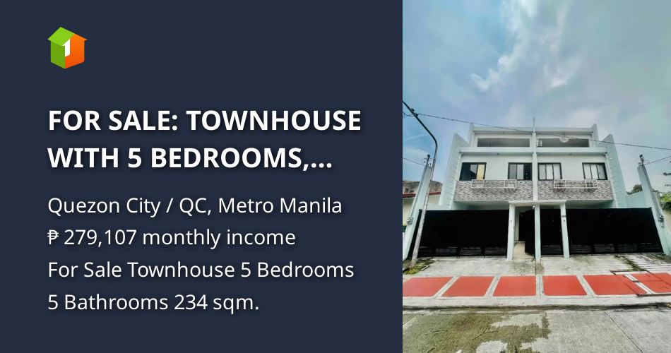 FOR SALE: TOWNHOUSE WITH 5 BEDROOMS, PROJECT 2, QUEZON CITY [Houses and ...