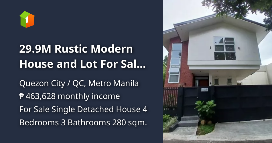 29.9M Rustic Modern House and Lot For Sale in Filheights Subdivision ...