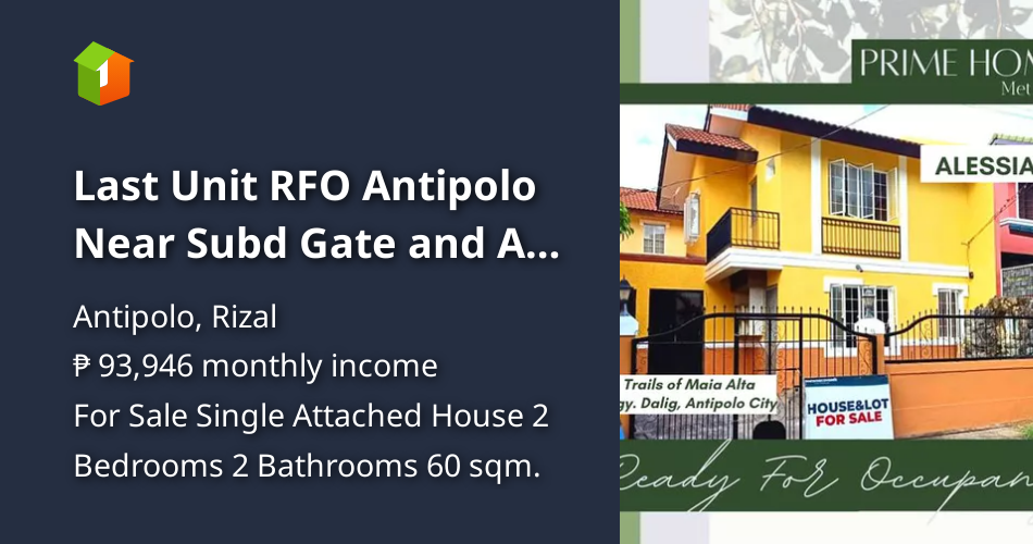 Last Unit RFO Antipolo Near Subd Gate and All Day Convenience Store ...