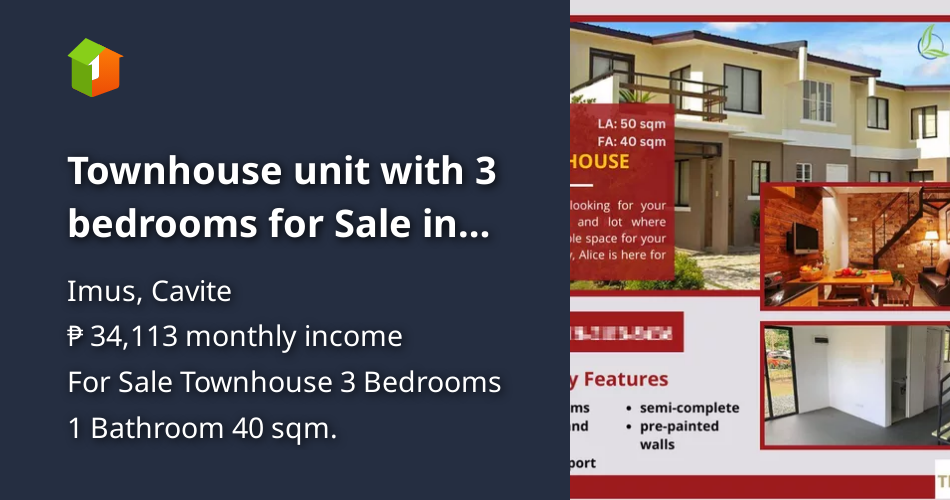 Townhouse unit with 3 bedrooms for Sale in Imus at Lancaster New City ...