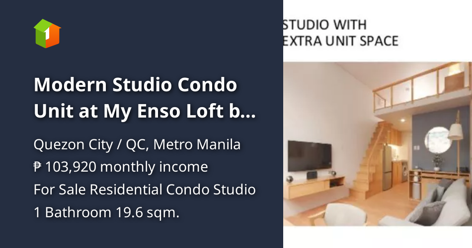 Modern Studio Condo Unit at My Enso Loft by PH1 World Developer in ...