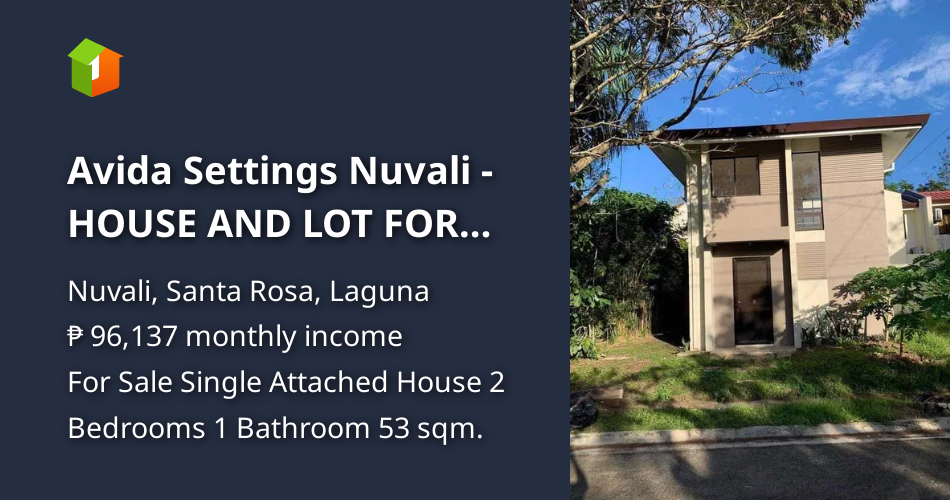 Avida Settings Nuvali - HOUSE AND LOT FOR SALE [Houses and Lots 🏘️ ...