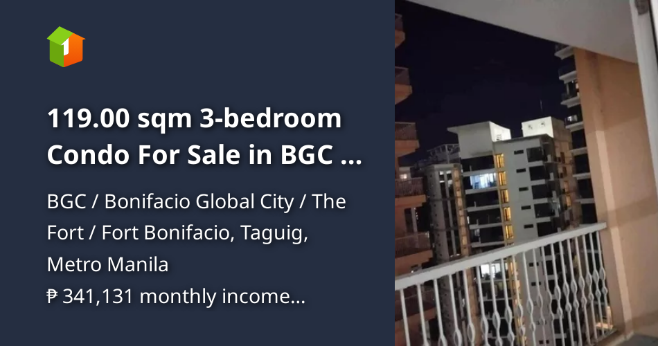 119.00 sqm 3-bedroom Condo For Sale in BGC / Bonifacio Global City ...