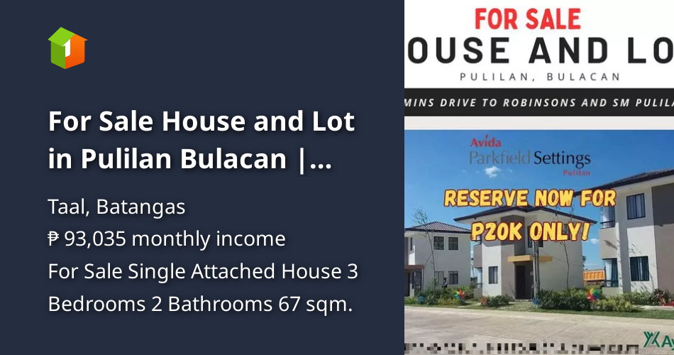 For Sale House and Lot in Pulilan Bulacan | Avida Parkfield Settings ...