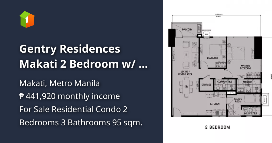 Gentry Residences Makati 2 Bedroom w/ 1 Parking [Condos 🏙️] (January ...