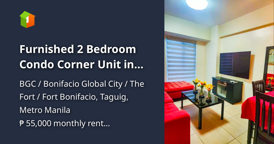 Furnished 2 Bedroom Condo Corner Unit in Avida Towers 34th, BGC, Taguig ...