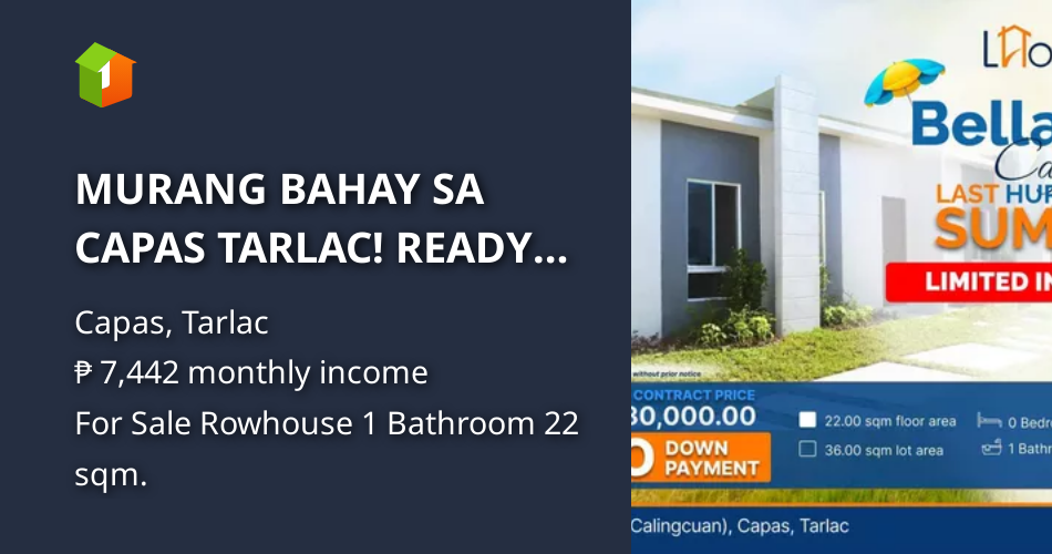 MURANG BAHAY SA CAPAS TARLAC! READY FOR OCCUPANCY AT BELLAVITA CAPAS ...