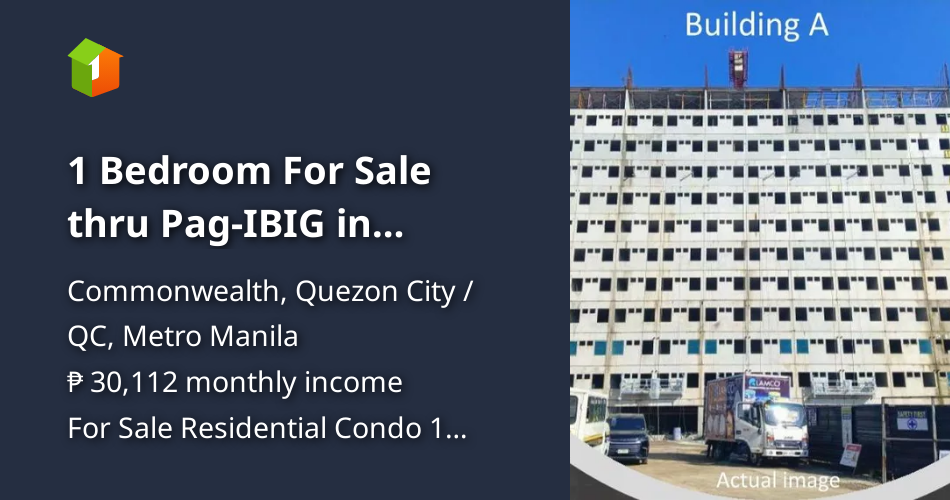 1 Bedroom For Sale thru Pag-IBIG in Commonwealth Quezon City [Condos 🏙️ ...